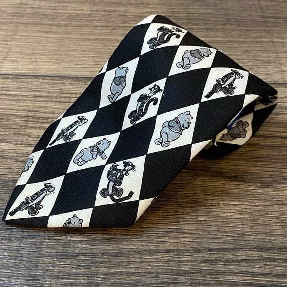 Disney | Accessories | Disney Pooh Black Diamond Tigger Grey Scale Tie ...